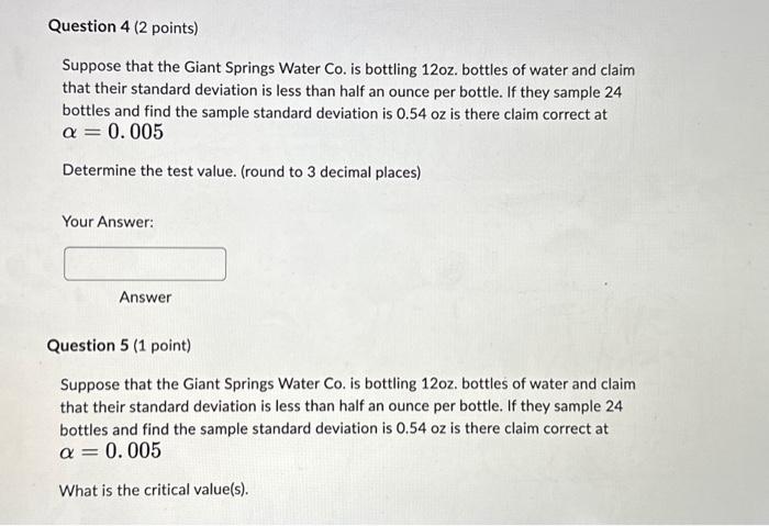 Solved Suppose that the Giant Springs Water Co. is bottling | Chegg.com