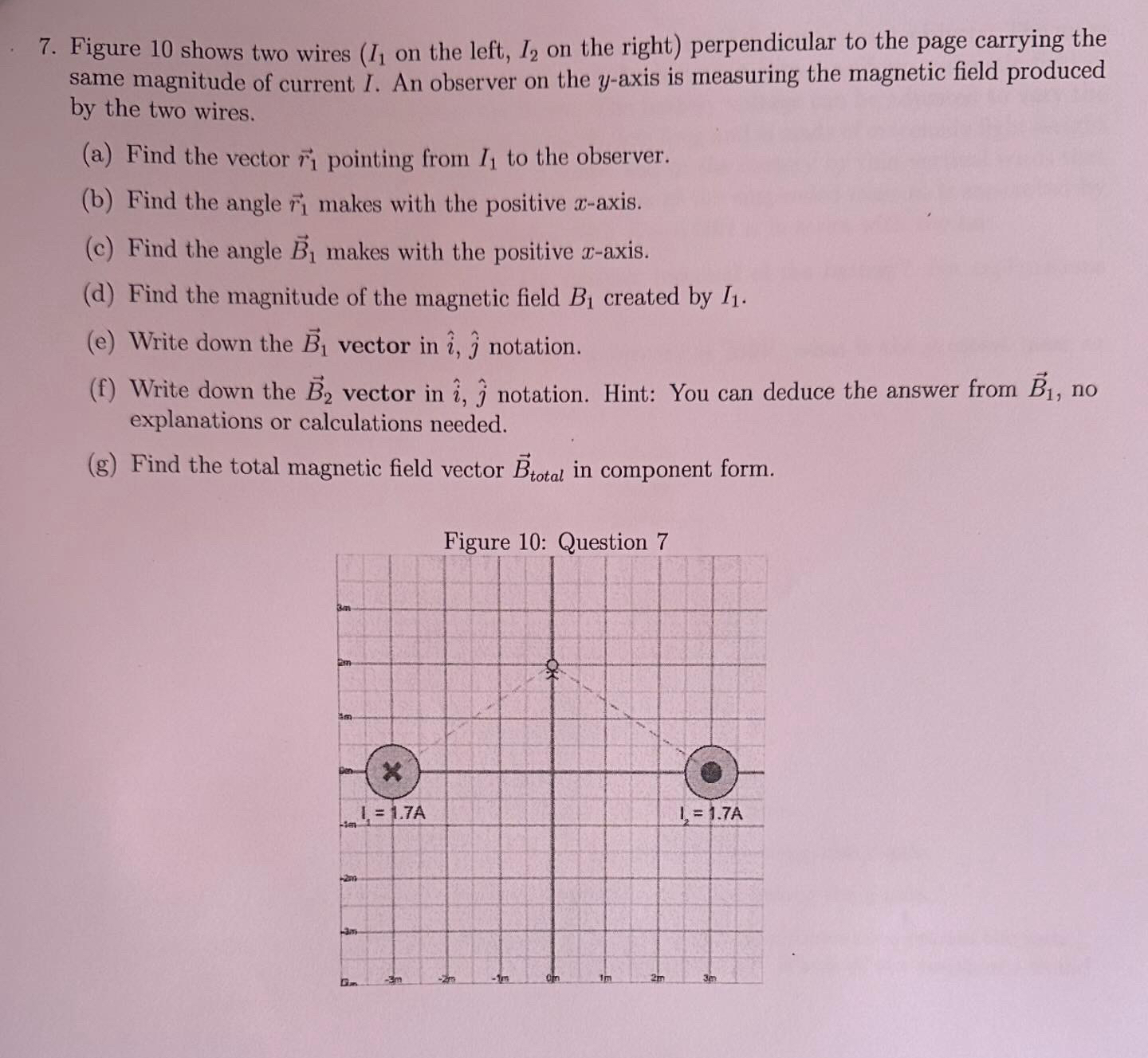 Solved Figure 10 ﻿shows two wires ( I1 ﻿on the left, I2 ﻿on | Chegg.com