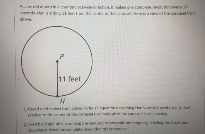 Solved A carousel moves in a counterclockwise direction. It | Chegg.com