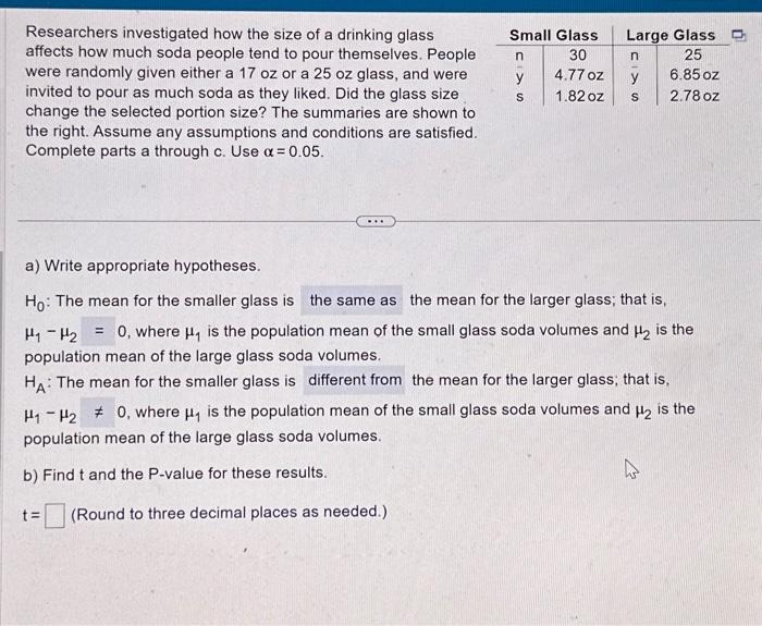 Solved find the t and p value | Chegg.com