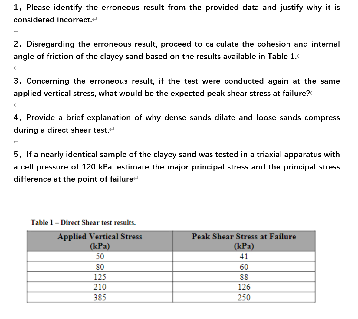 Solved 1, ﻿Please identify the erroneous result from the | Chegg.com