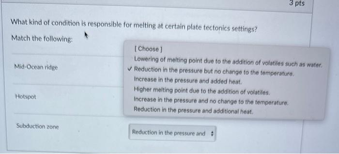 Solved What kind of condition is responsible for melting at | Chegg.com