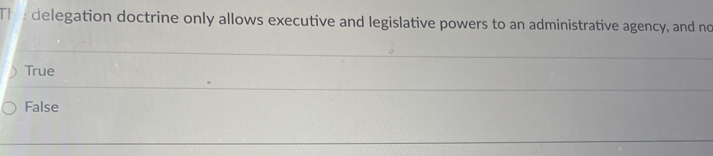 Solved delegation doctrine only allows executive and | Chegg.com