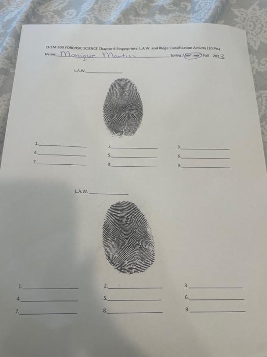 1. 4. 7. 1. 4. 7. CHEM 300 FORENSIC SCIENCE Chapter 6 | Chegg.com