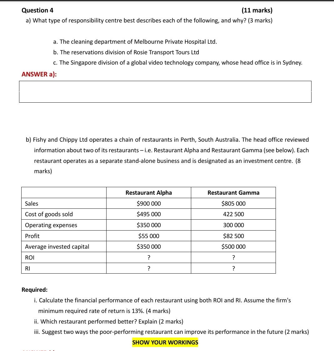 Solved Question 4 (11 marks) a) What type of responsibility | Chegg.com Solved Question 4 (11 marks) a) What type of responsibility | Chegg.com