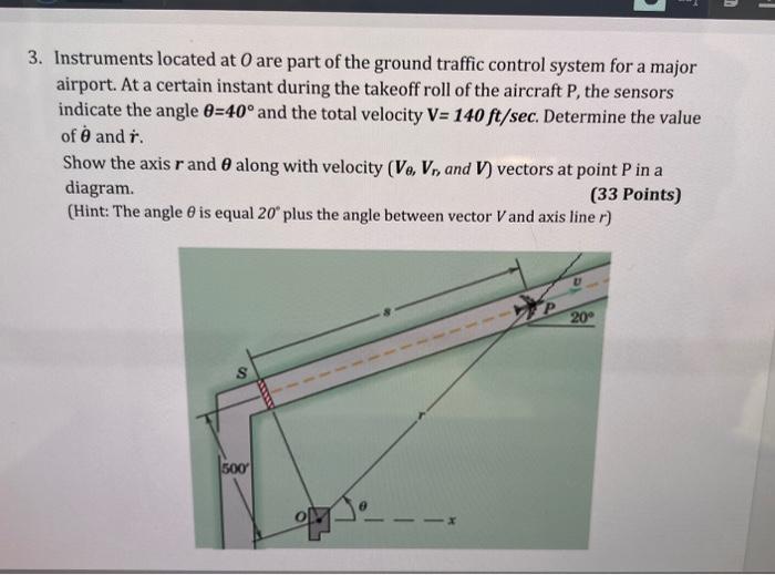 Solved 3. Instruments located at O are part of the ground | Chegg.com