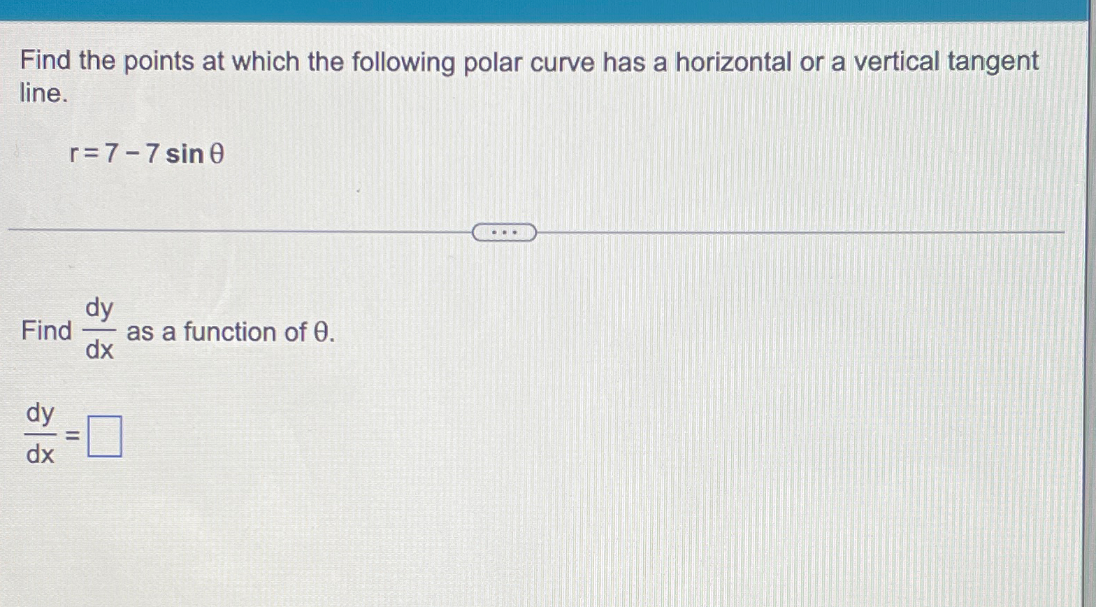 Solved Find the points at which the following polar curve | Chegg.com