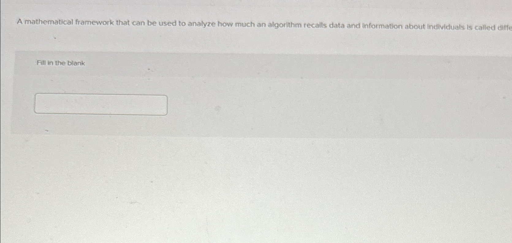 Solved A mathematical framework that can be used to analyze | Chegg.com