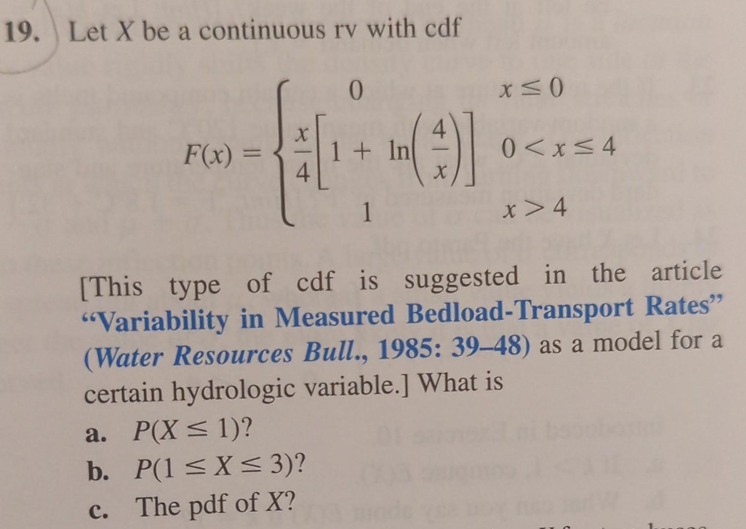Solved 9. Let X be a continuous rv with cdf [This type of | Chegg.com