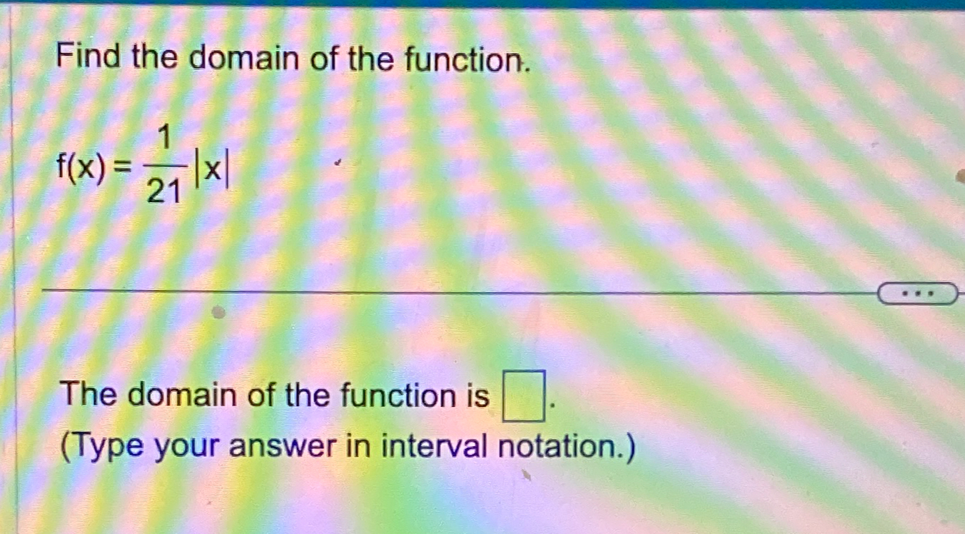 Solved Find the domain of the function.f(x)=121|x|The domain | Chegg.com