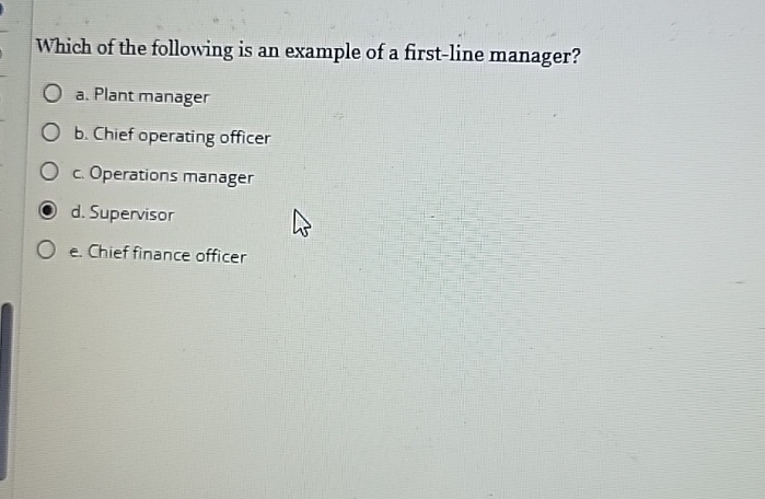 Solved Which of the following is an example of a first-line | Chegg.com