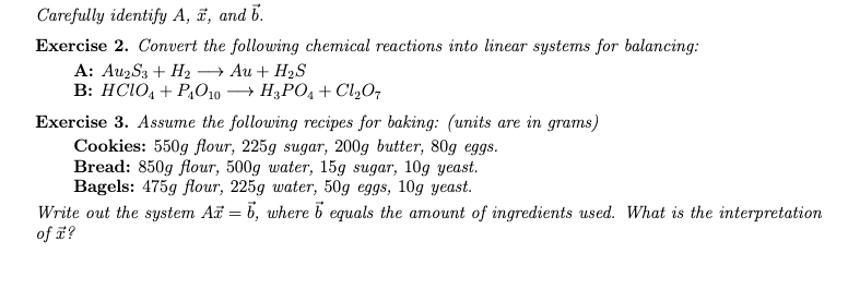 Solved Carefully identify A,vec(x), ﻿and vec(b).Exercise 2. | Chegg.com