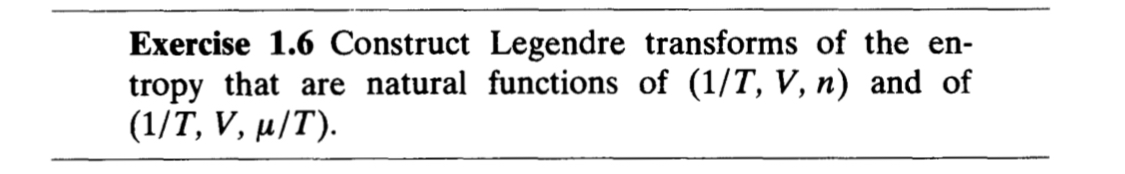 Solved Exercise 1.6 ﻿Construct Legendre transforms of the | Chegg.com