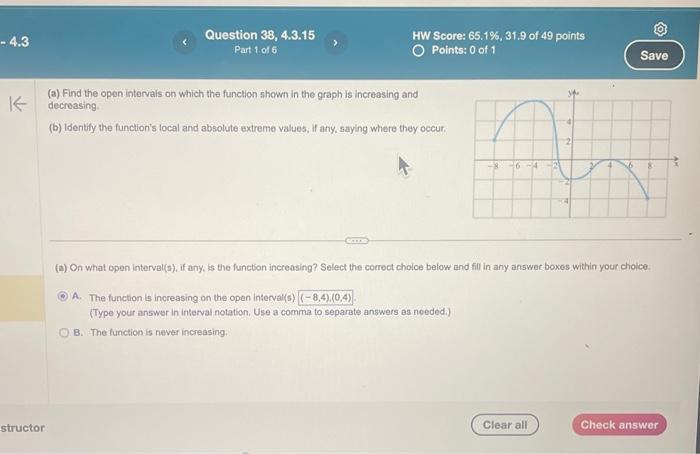 (a) Find the open intervals on which the function | Chegg.com