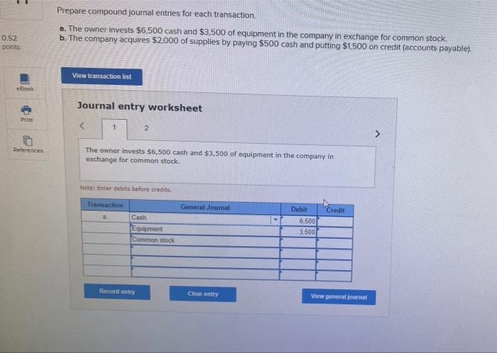 Solved Prepare compound joumal entries for each transaction. | Chegg.com