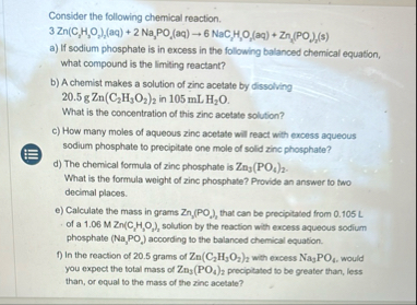 Solved Consider the following chemical | Chegg.com