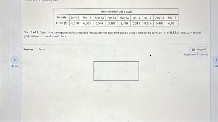 Solved Step 2 of 5: What are the MAD, MSE and MAPE scores | Chegg.com