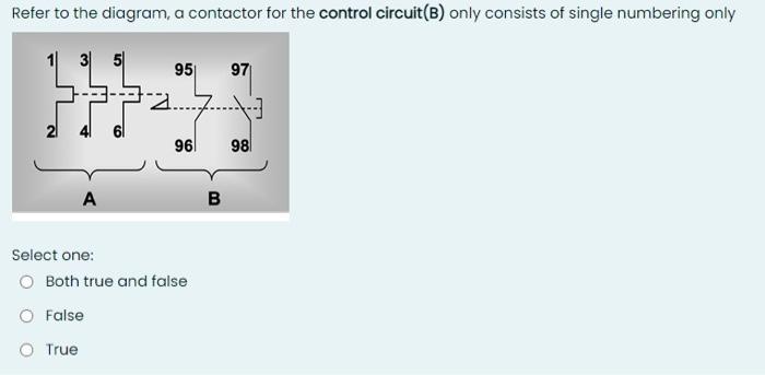 Solved Refer to the diagram, a contactor for the control | Chegg.com