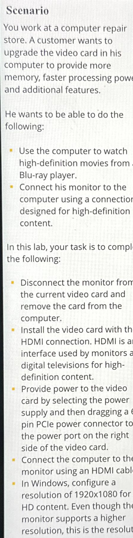 Solved ScenarioYou work at a computer repair store. A | Chegg.com