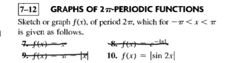Solved 7-12 ﻿GRAPHS OF 2π-PERIODIC FUNCTIONSSketch or graph | Chegg.com