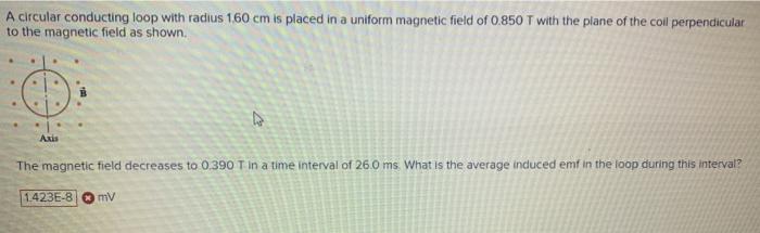 Solved A circular conducting loop with radius 160 cm is | Chegg.com