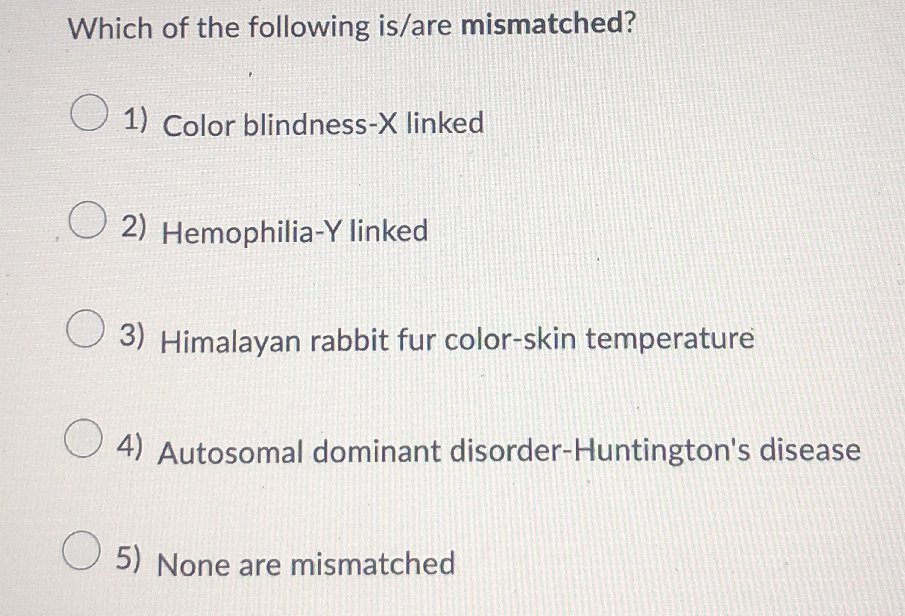 Solved Which of the following is/are mismatched?Color | Chegg.com