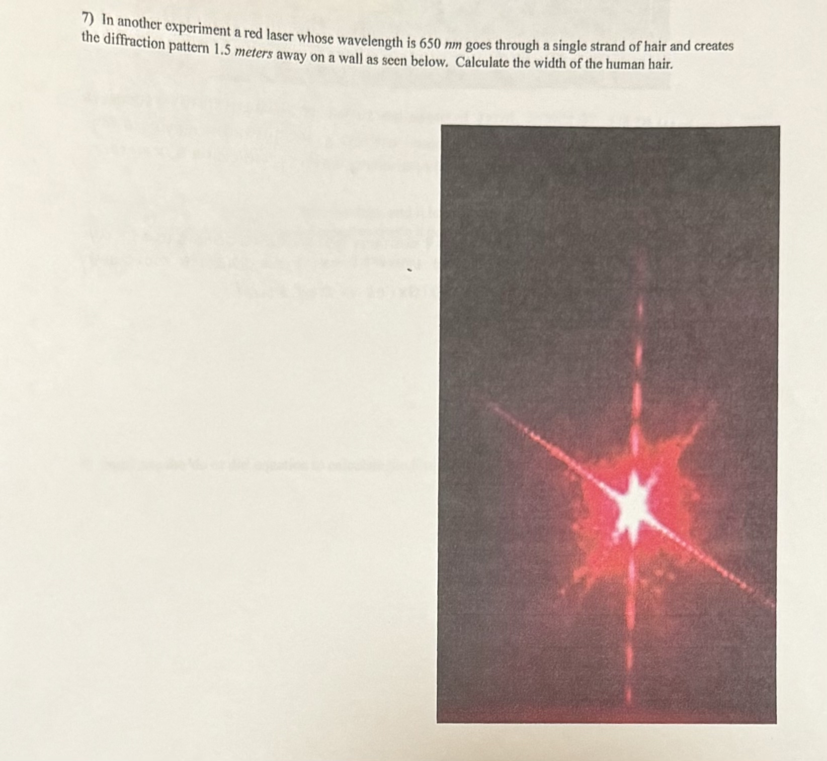 Solved In another experiment a red laser whose wavelength is | Chegg.com