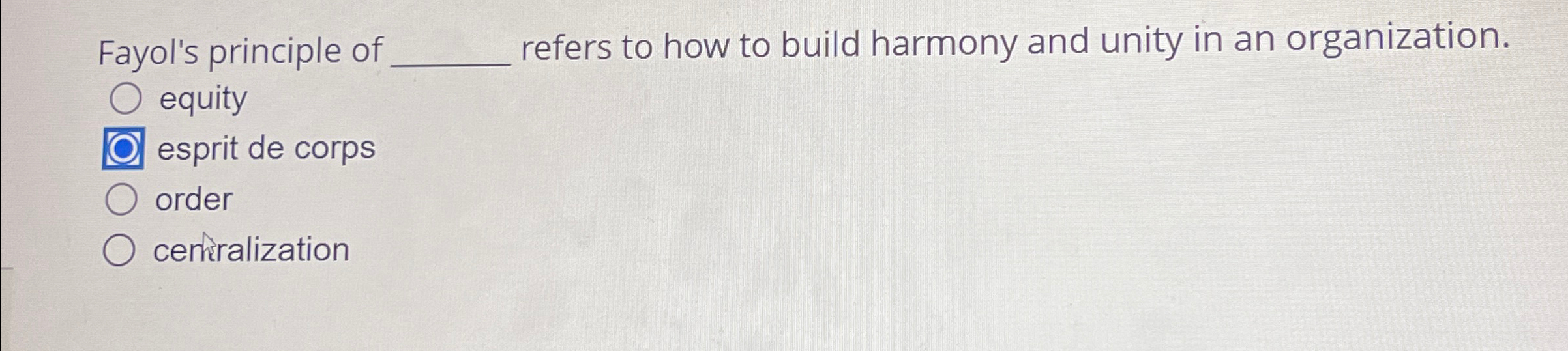 Solved Fayol's principle of ﻿refers to how to build | Chegg.com