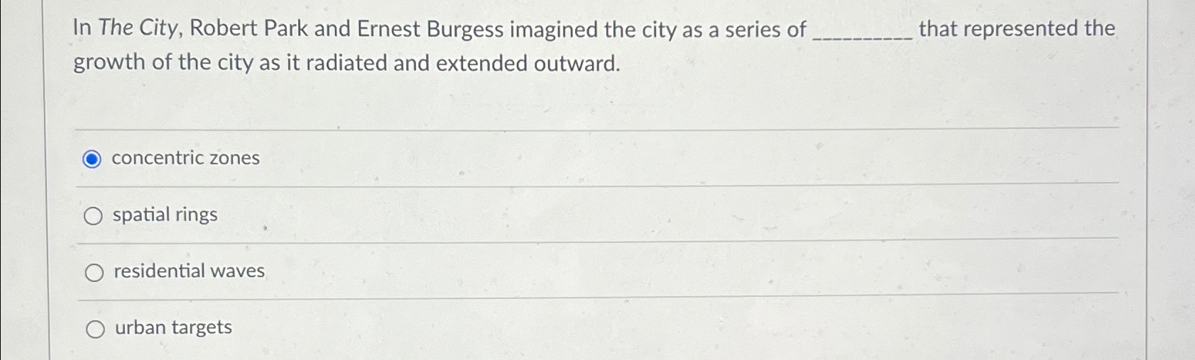 Solved In The City, Robert Park and Ernest Burgess imagined | Chegg.com