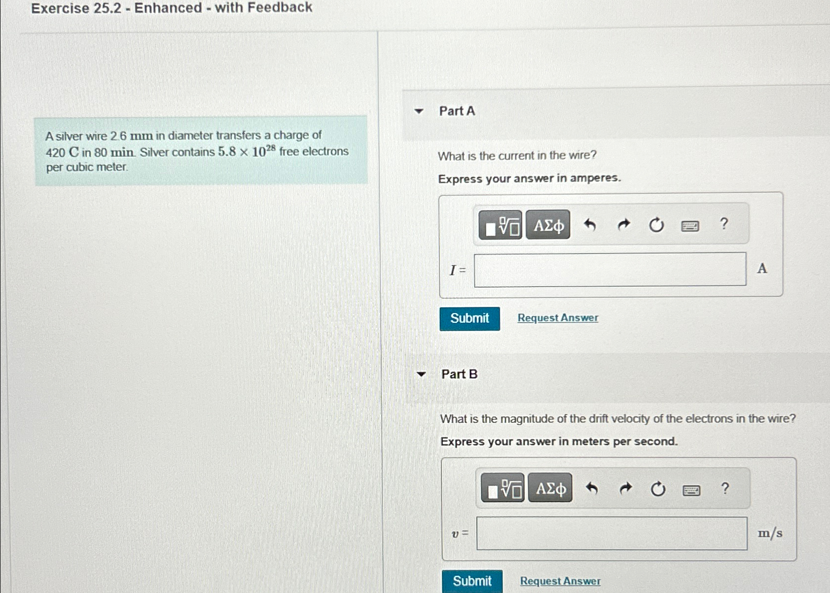 Solved Exercise 25.2 - Enhanced - with Feedback\\nA silver | Chegg.com