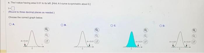 Solved For a t-curve with df=29, find each t-value in parts | Chegg.com