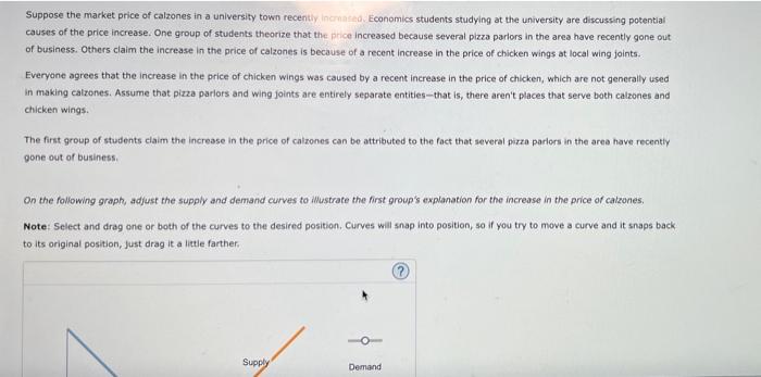 Solved Suppose the market price of calzones in a university | Chegg.com