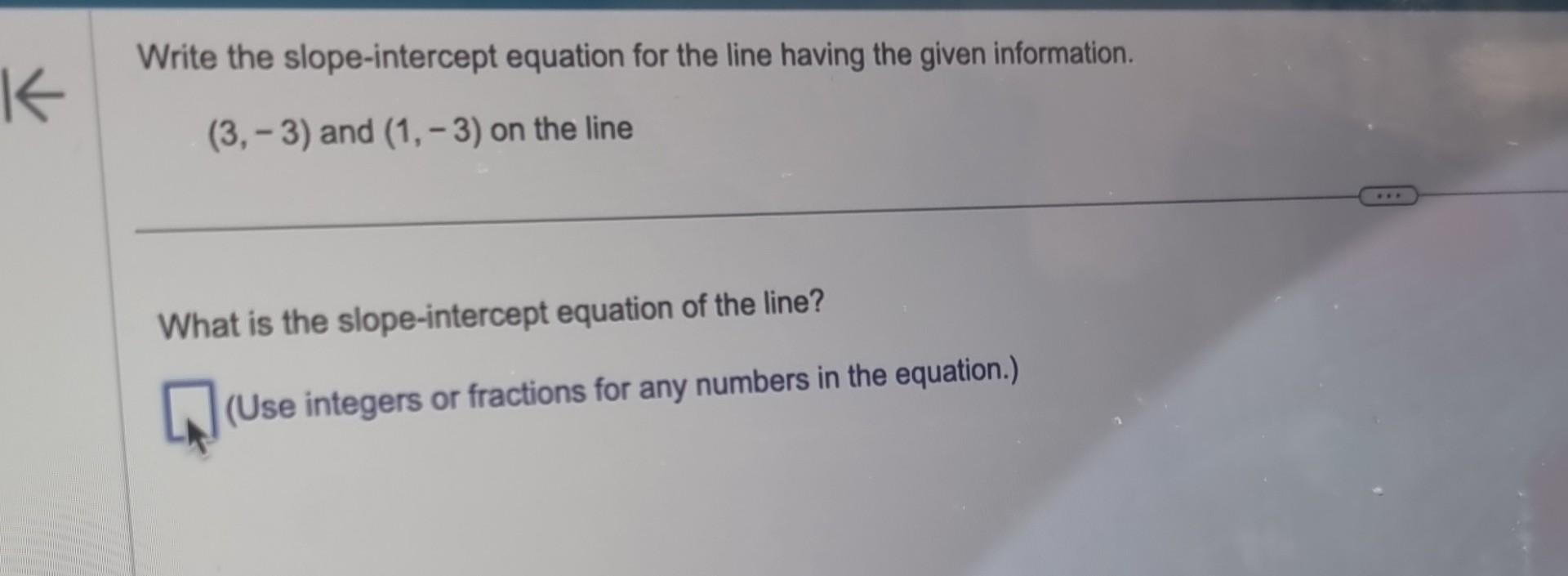 Solved Write the slope-intercept equation for the line | Chegg.com