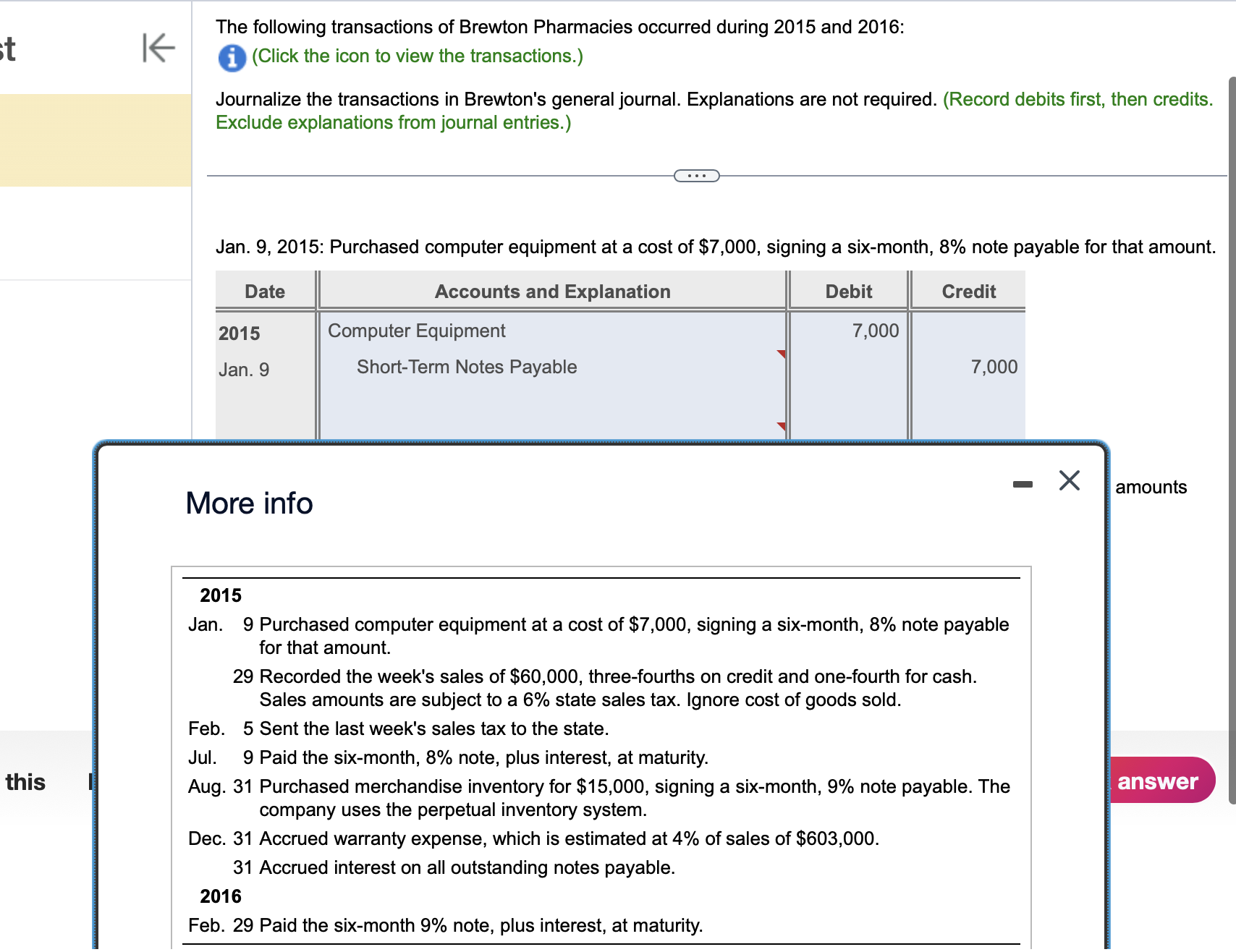 The following transactions of Brewton Pharmacies | Chegg.com