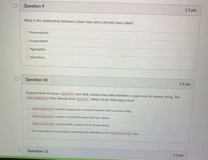 Solved Question 1 1.5 pts Which of the following hides the | Chegg.com