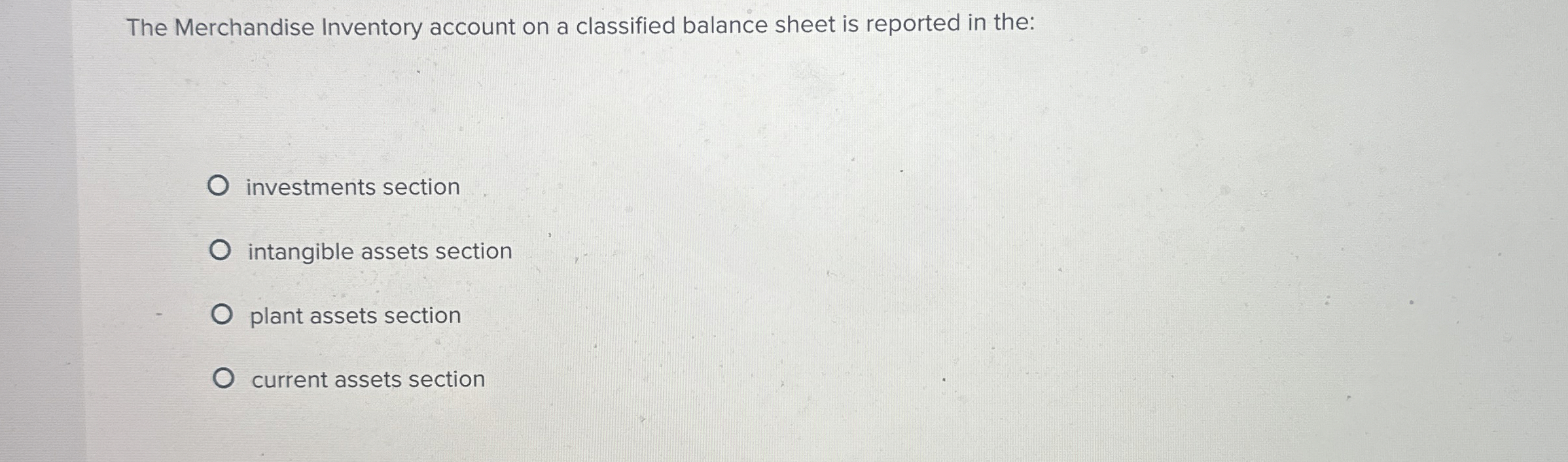 Solved The Merchandise Inventory account on a classified | Chegg.com