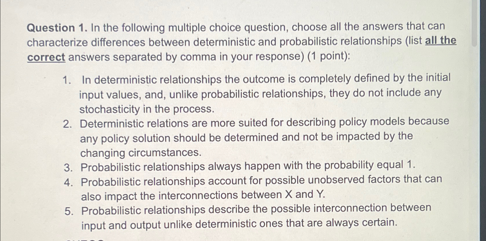 Solved Question 1. ﻿In the following multiple choice | Chegg.com
