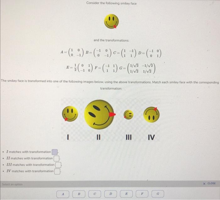 Solved Consider the following smiley face and the | Chegg.com