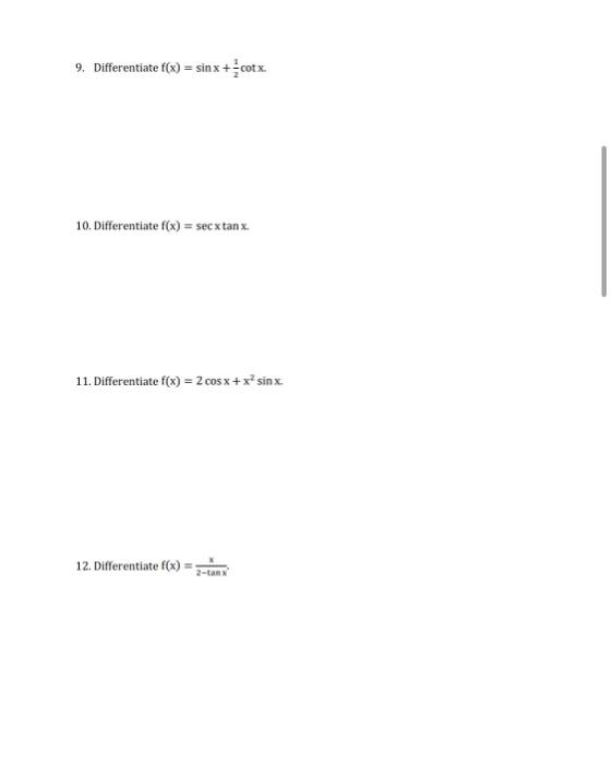 Solved HW 1B - Limits & Derivatives Derivative Shortcuts! | Chegg.com