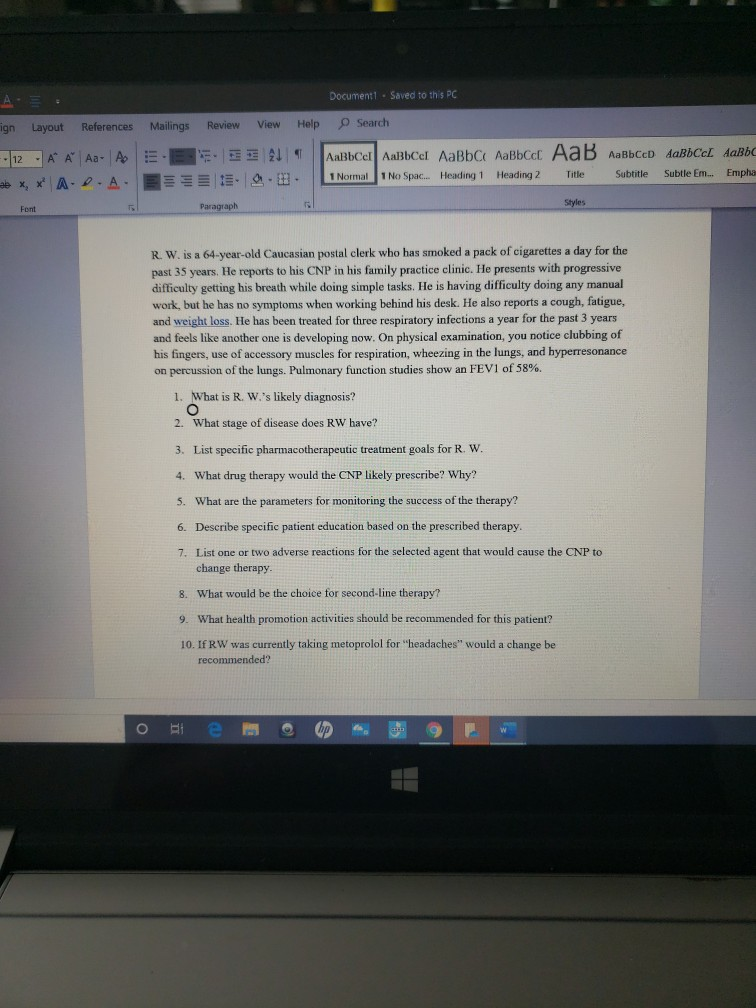 A Documenti - Saved to th's PC ign Layout References | Chegg.com