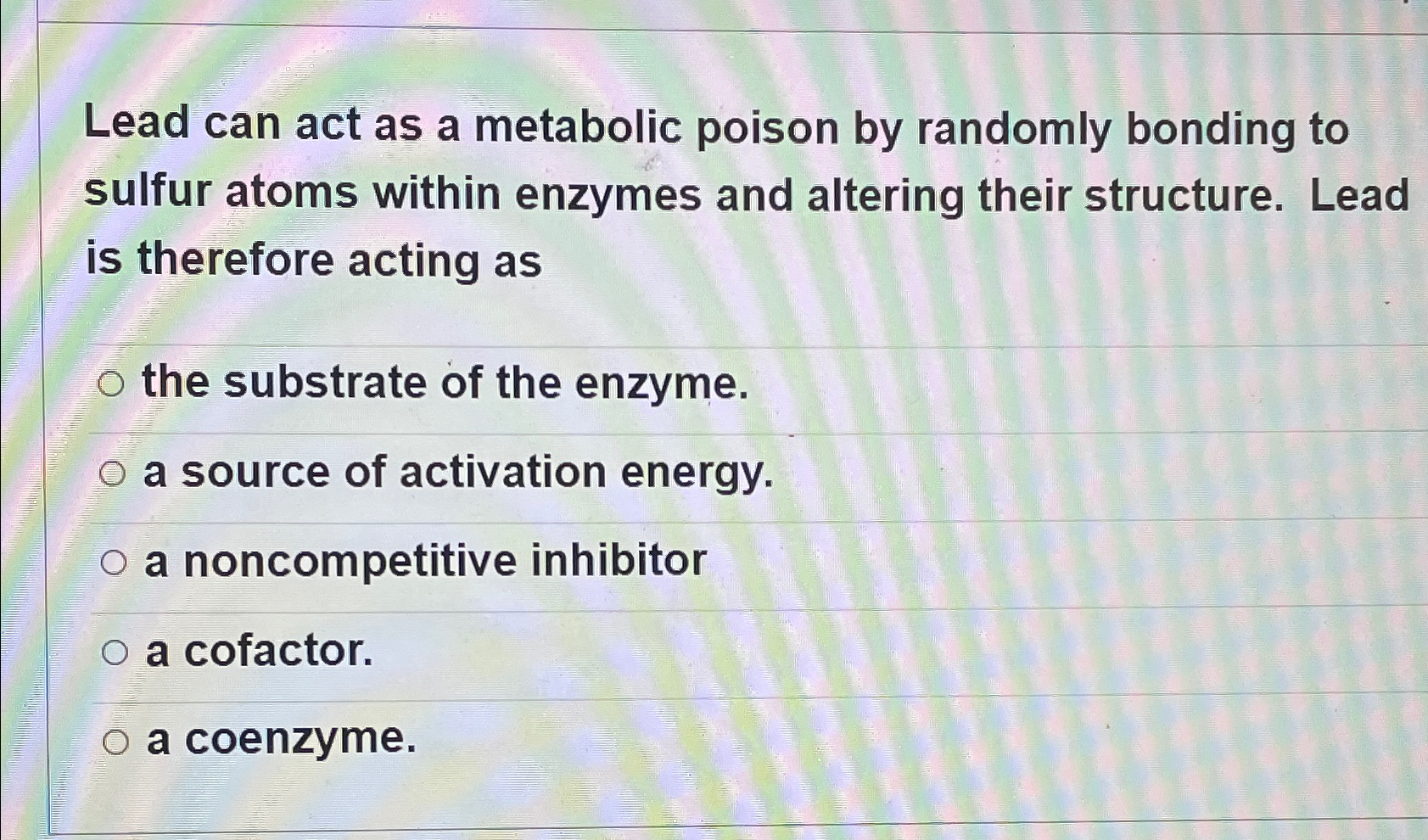 Solved Lead can act as a metabolic poison by randomly | Chegg.com