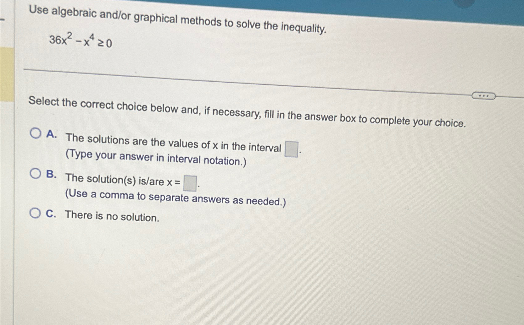 Solved Use algebraic and/or graphical methods to solve the | Chegg.com