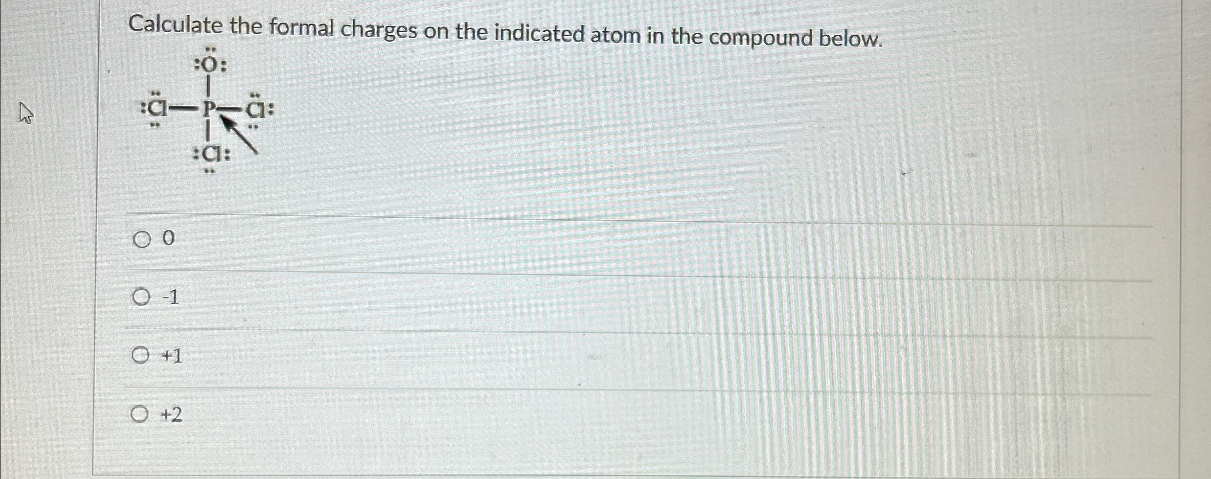 Solved Calculate the formal charges on the indicated atom in | Chegg.com