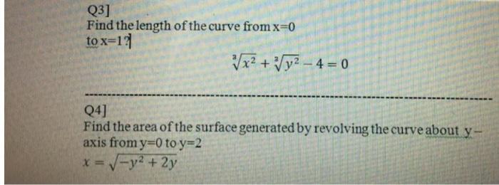 Solved Q3] Find the length of the curve from x=0 to x=1:1 V | Chegg.com