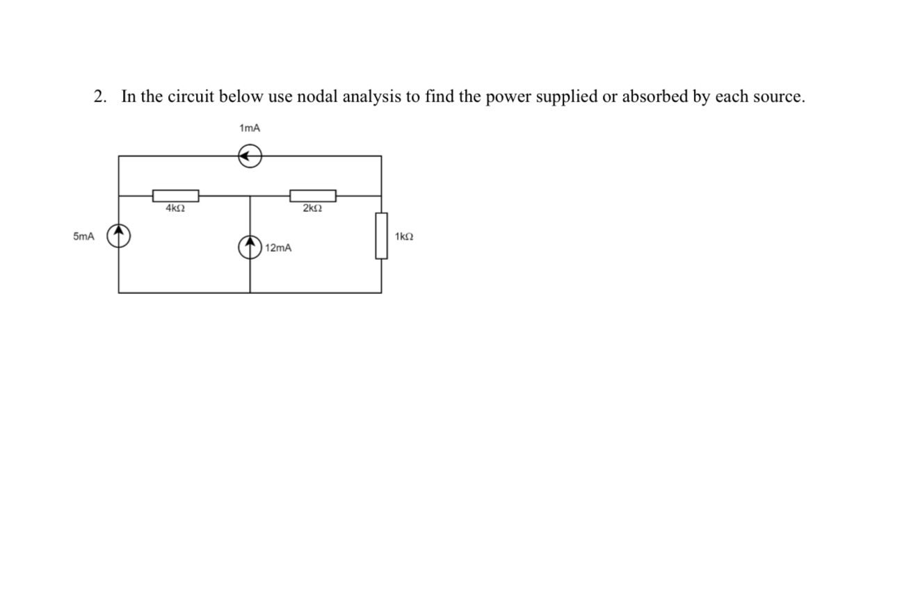 Solved In the circuit below use nodal analysis to find the | Chegg.com