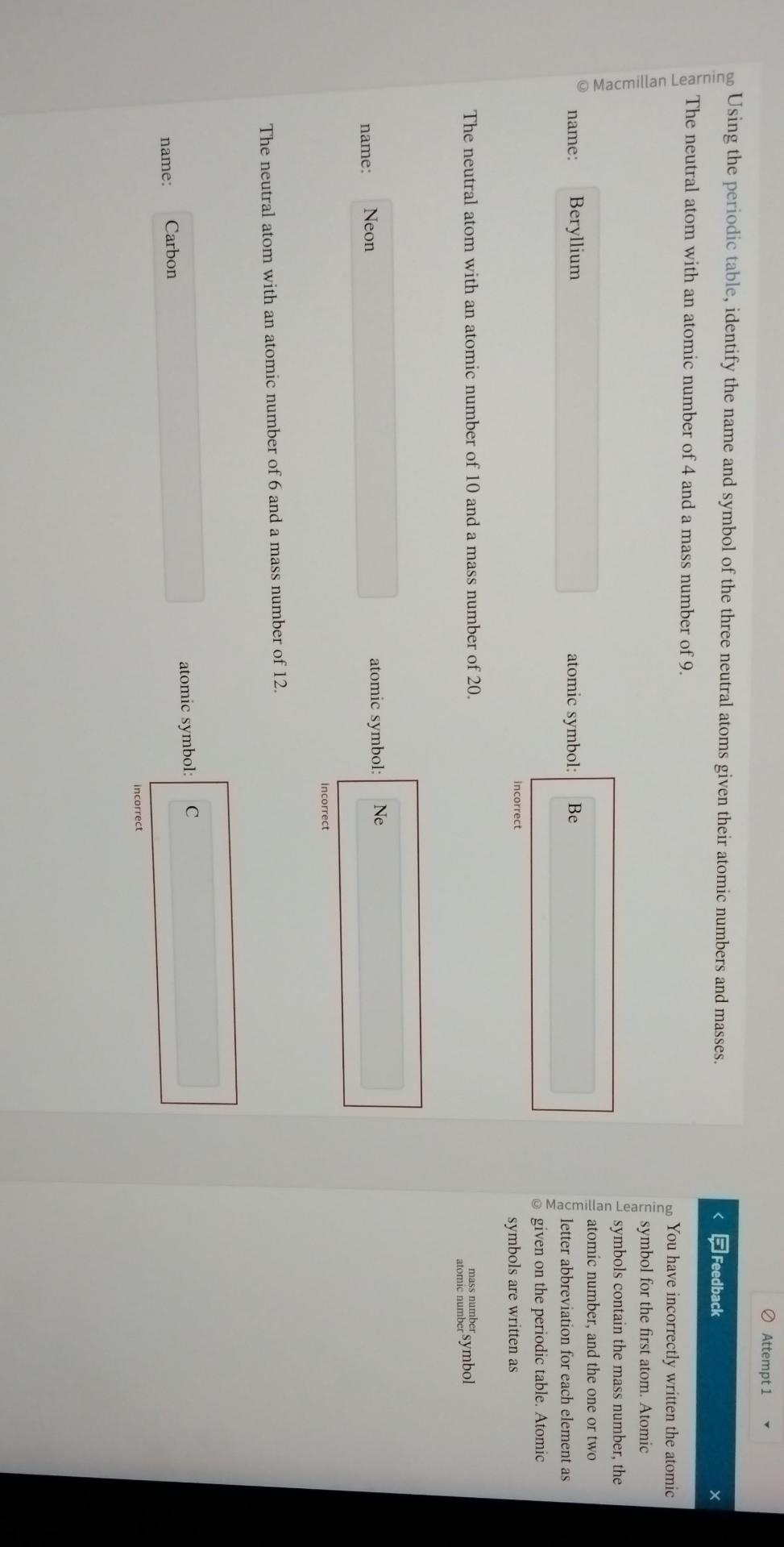 Using the periodic table, identify the name and | Chegg.com