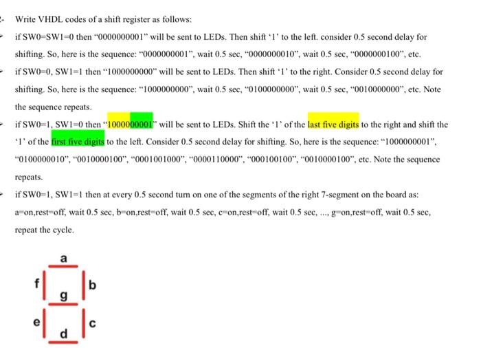 Solved - Write VHDL codes of a shift register as follows: if | Chegg.com