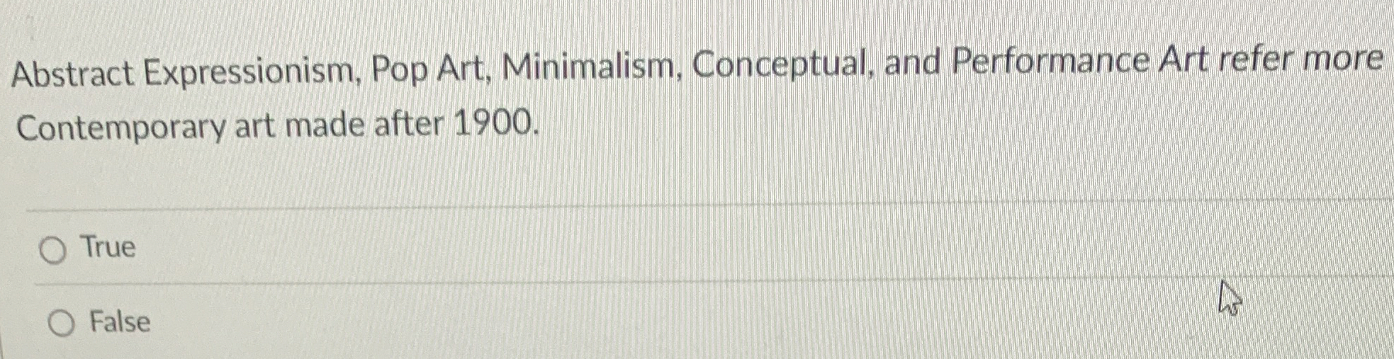 Solved Abstract Expressionism, Pop Art, Minimalism, | Chegg.com