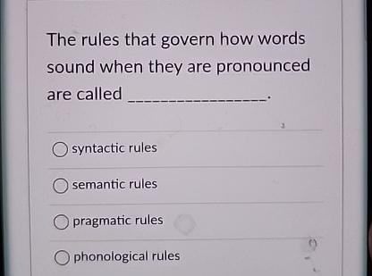 Solved The rules that govern how words sound when they are | Chegg.com