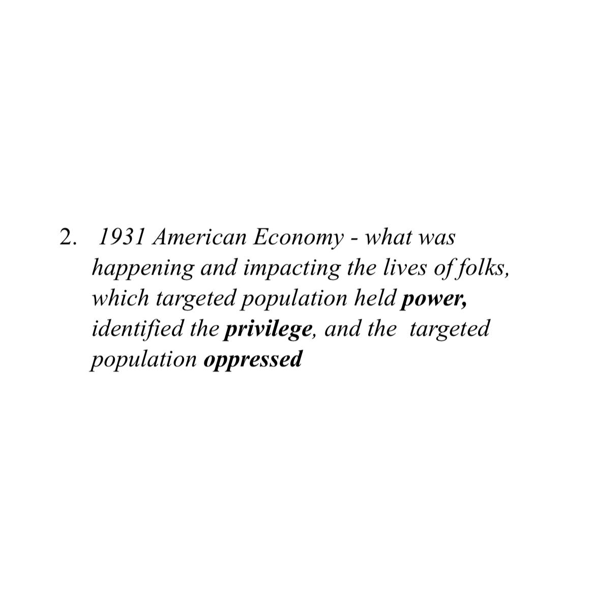 1931 ﻿American Economy - ﻿what was happening and | Chegg.com